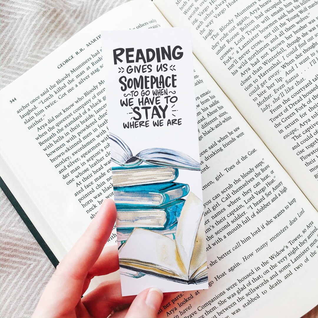 Bookish Printable Bookmark, Book Lover Gift, Quote Bookmark Digital ...