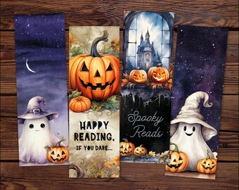 Halloween Bookmarks Printable Kids Bookmarks Set of 4 - Etsy