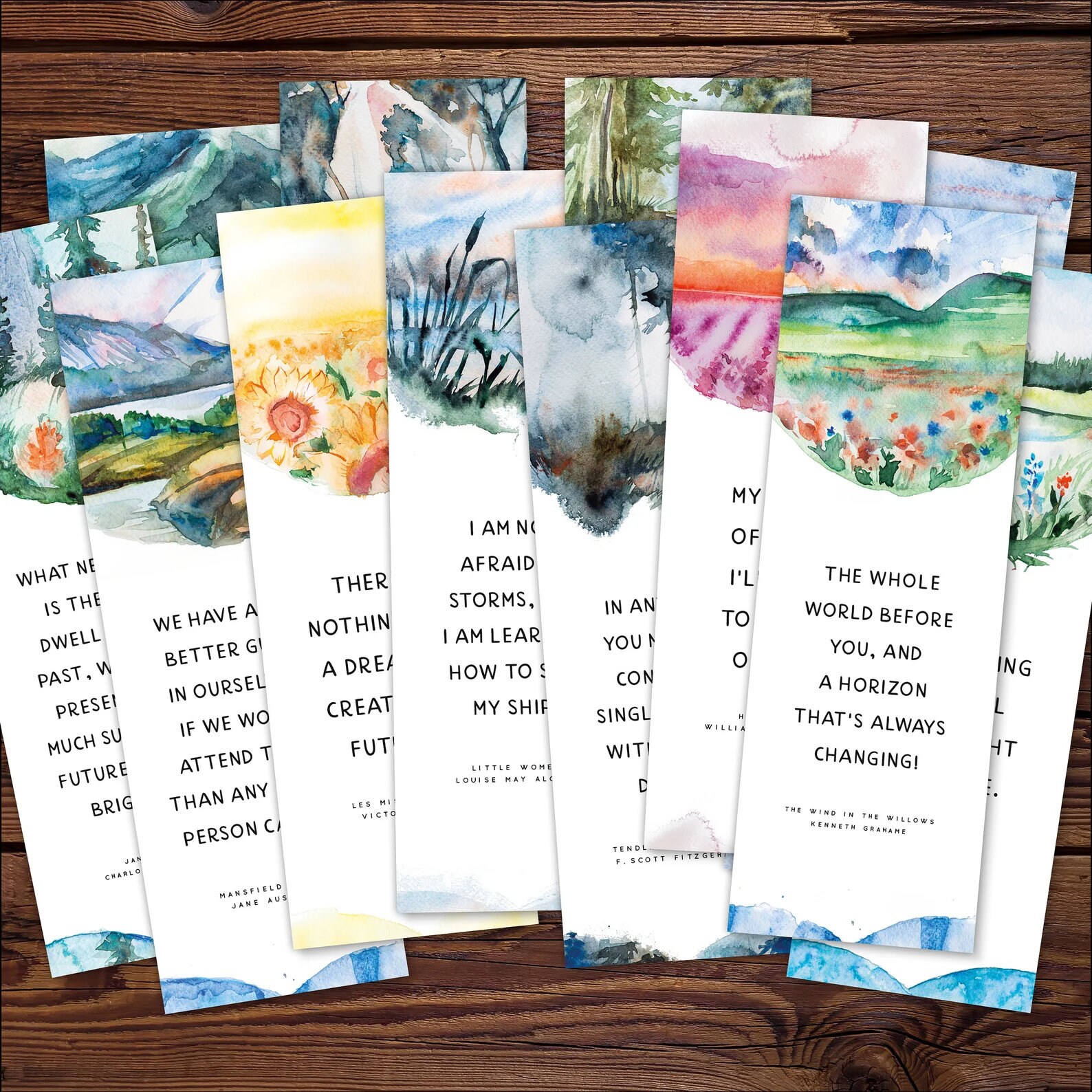 Printable Bookmarks With Classic Literature Quotes, Literary Bundle of ...