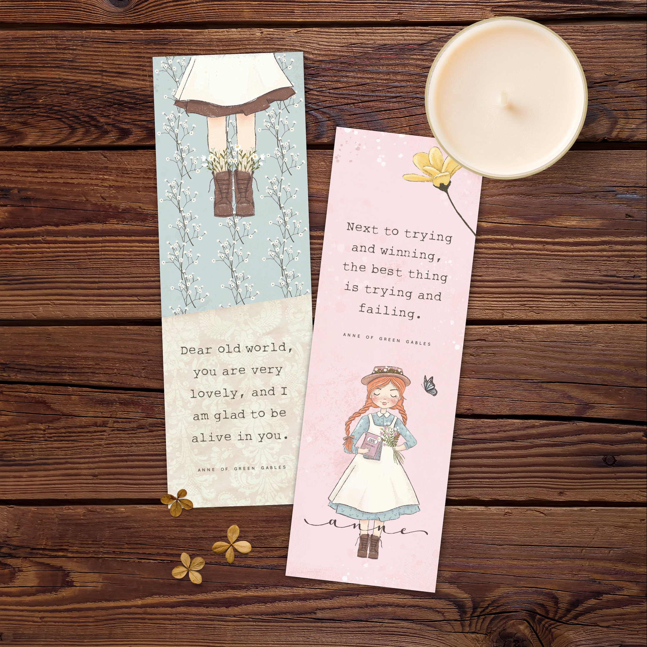 Anne of Green Gables Printable Bookmark Set, Literary Bookmarks With ...