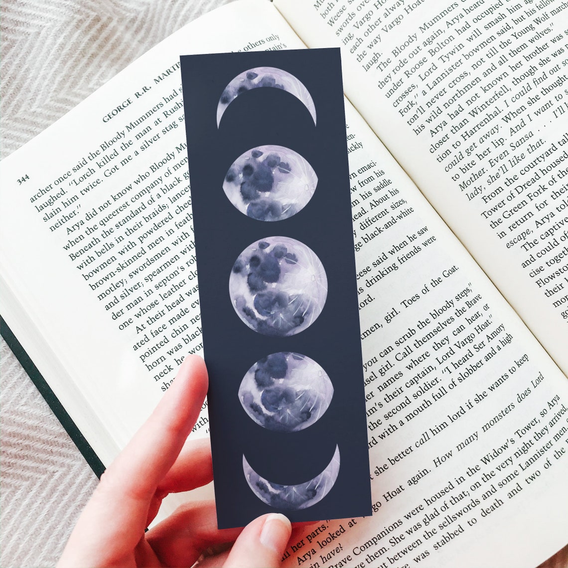 Printable Bookmarks Moon Phases Quotes I Read Past My Bedtime - Etsy