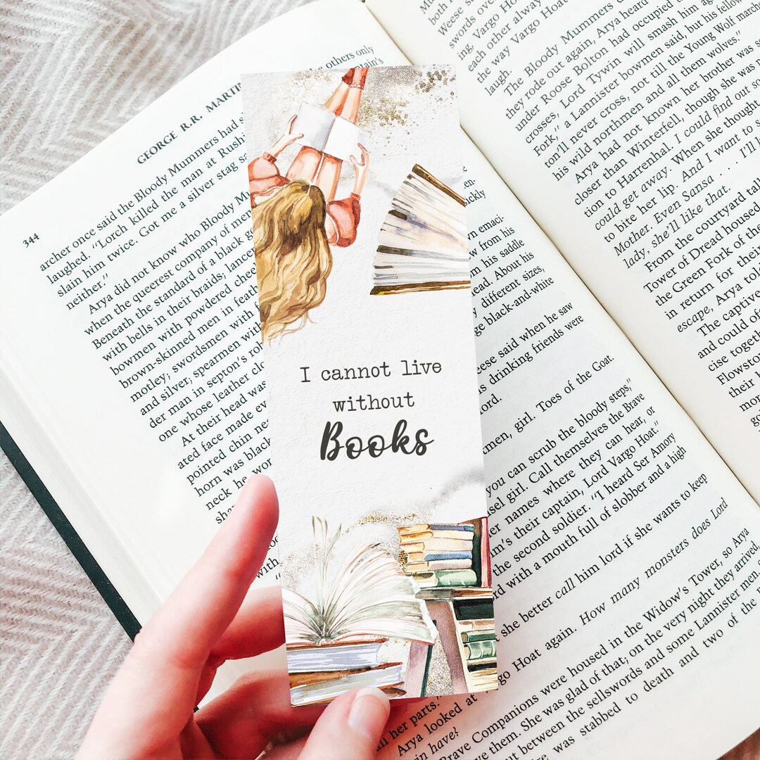 Bookish Bookmark Printable, Book Gifts for Readers, Watercolor Bookmark ...