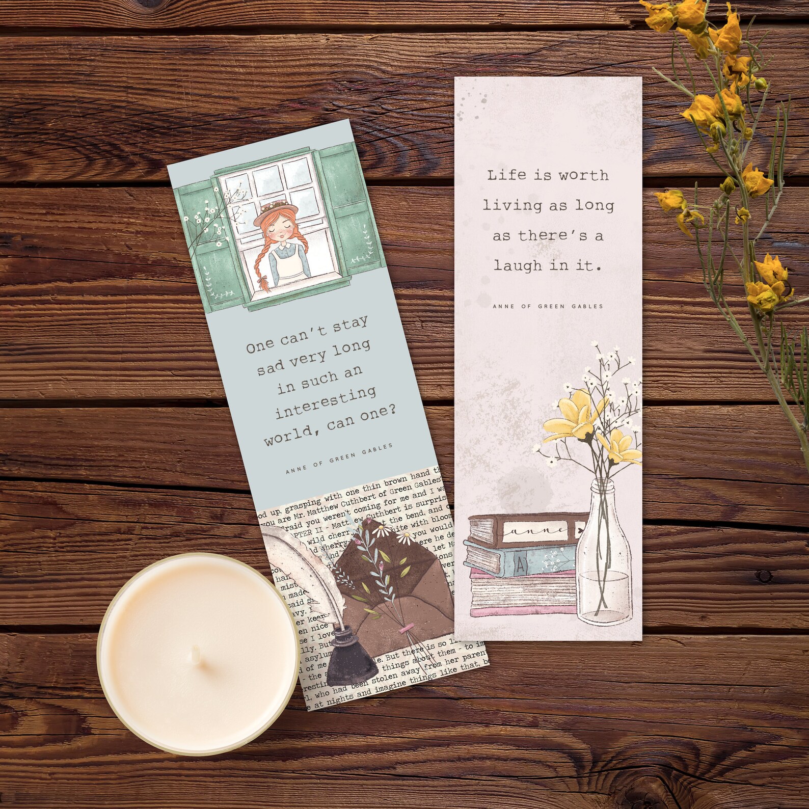 Anne of Green Gables Printable Bookmark Set Literary - Etsy