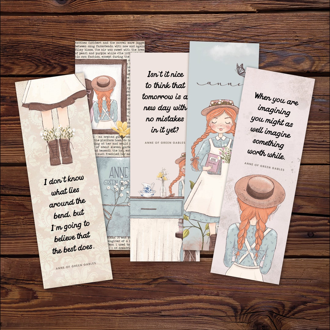 Anne of Green Gables Bookmarks Printable, Literary Bookmarks With ...