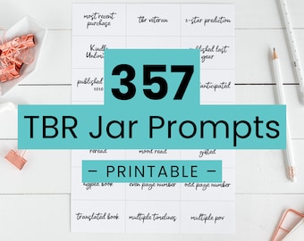 Printable TBR Prompts PDF Instant Download Reading Challenge Tackle ...