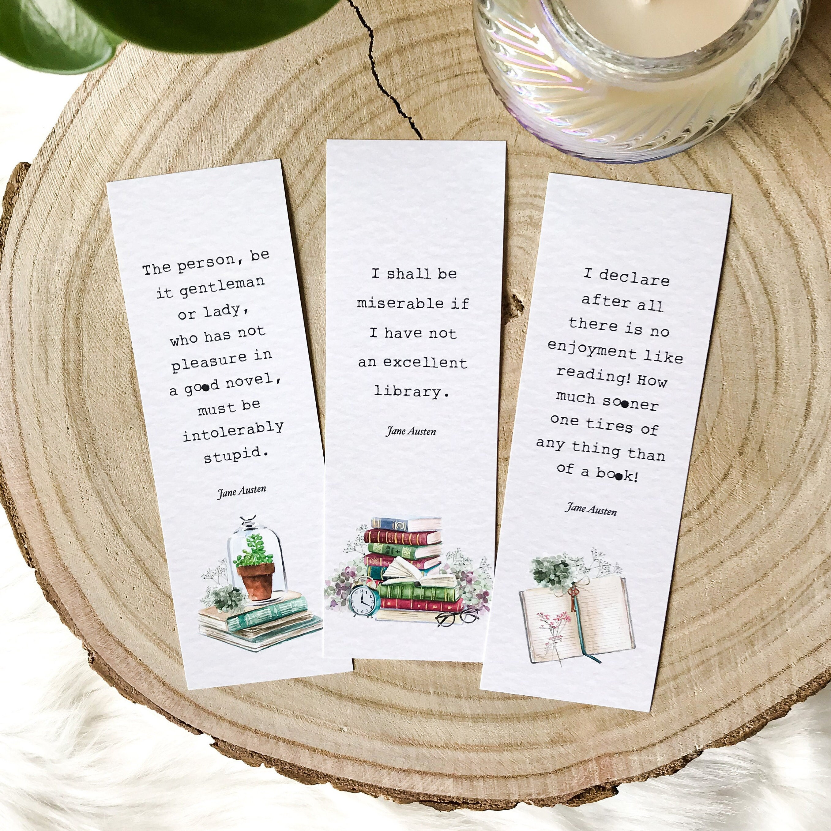 Jane Austen Printable Bookmark Set Jane Austen Gifts for - Etsy