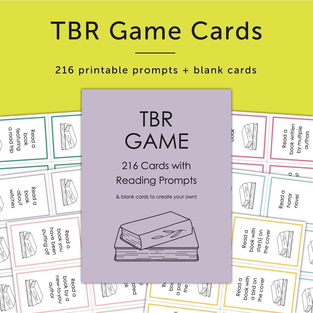 TBR Game, Printable Reading Prompts Cards, What to Read Next, PDF ...