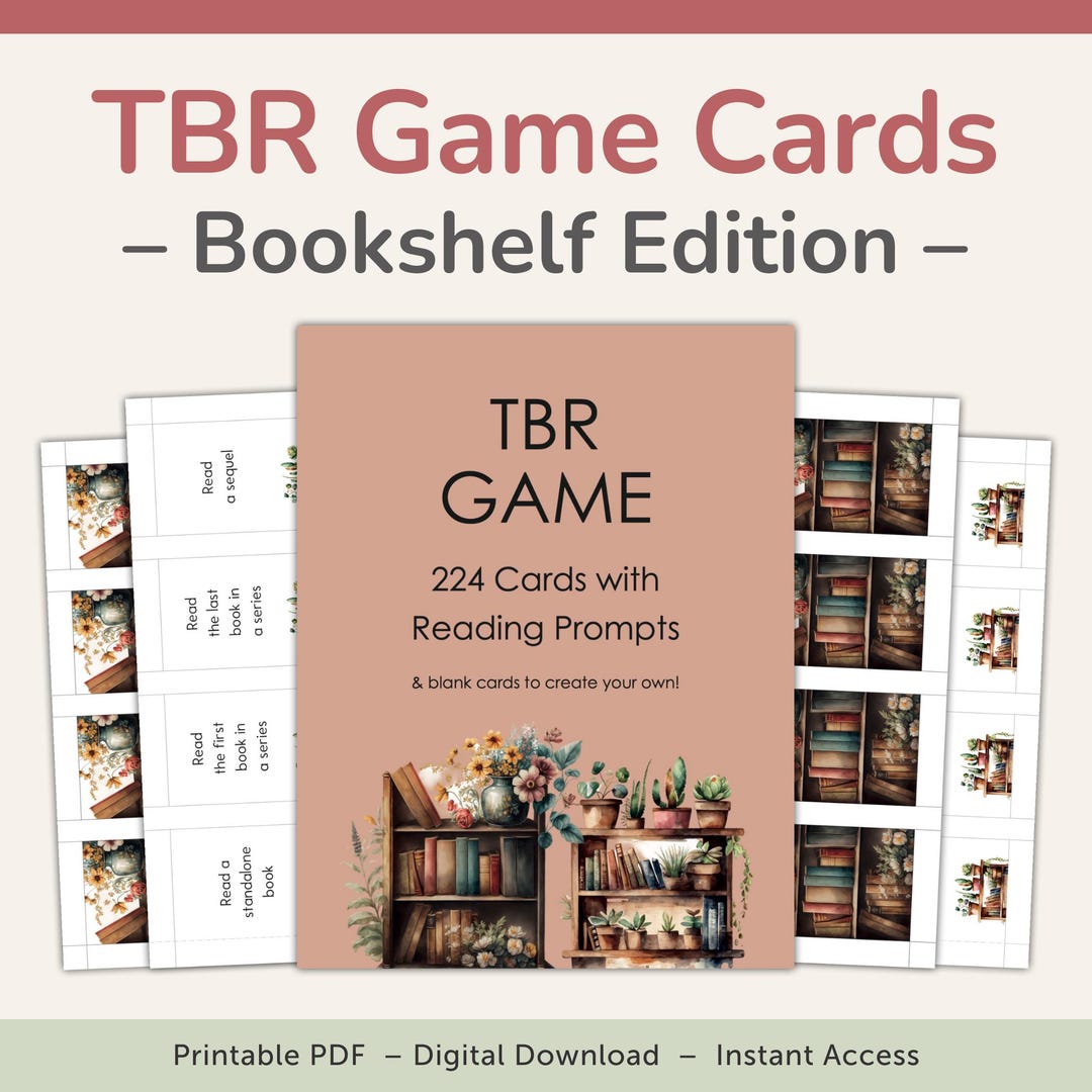 TBR Game Printable, Cards With Reading Prompts – Bookshelf Edition ...