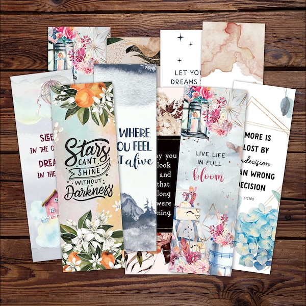 Printable Bookmarks With Inspirational Quotes - Etsy