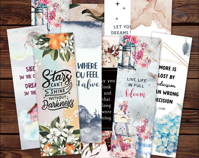 Printable Inspirational Quotes Bookmarks, Set of Four Bookmarks - Etsy ...
