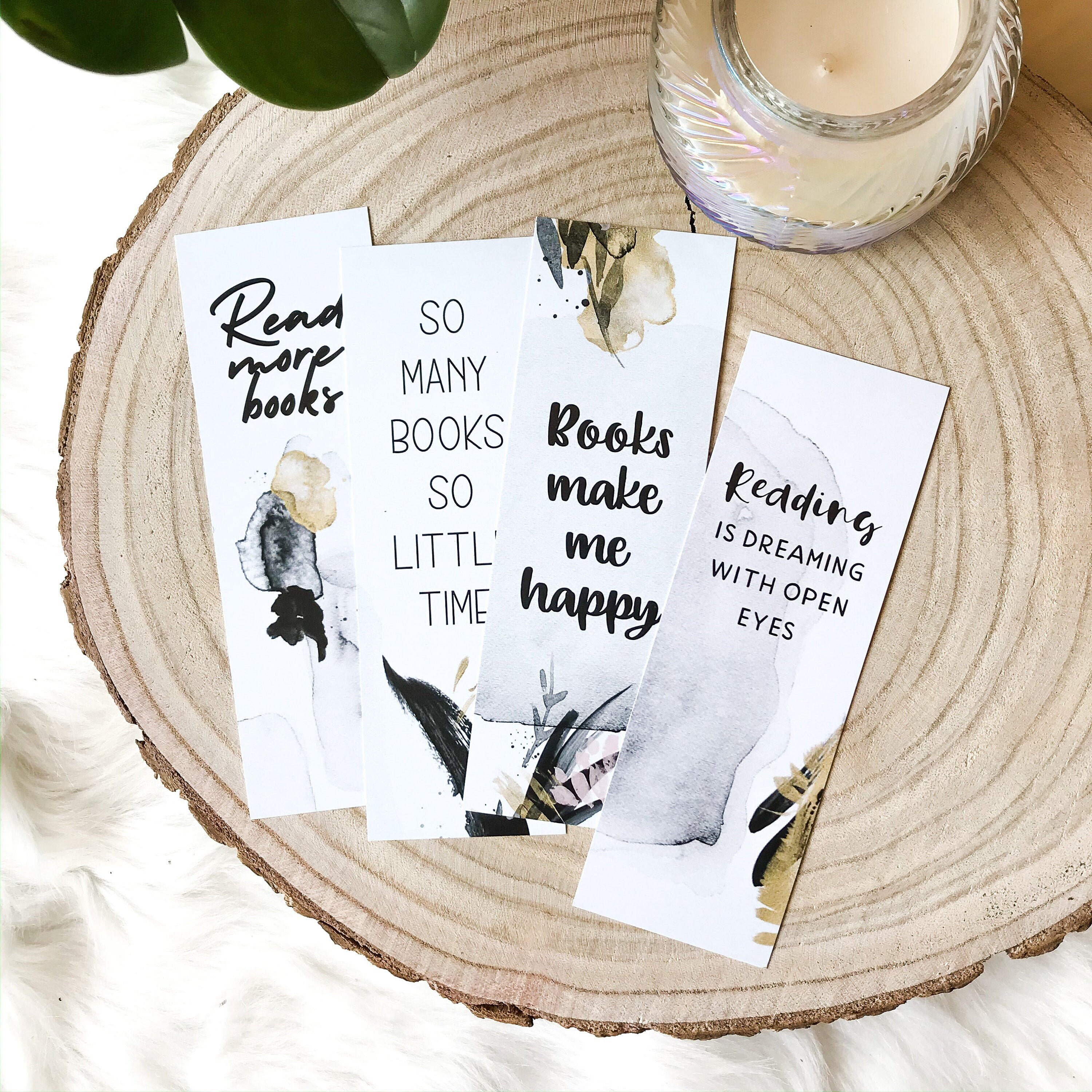 Printable Bookmarks for Books Watercolor Bookmark Reading Book Lover ...