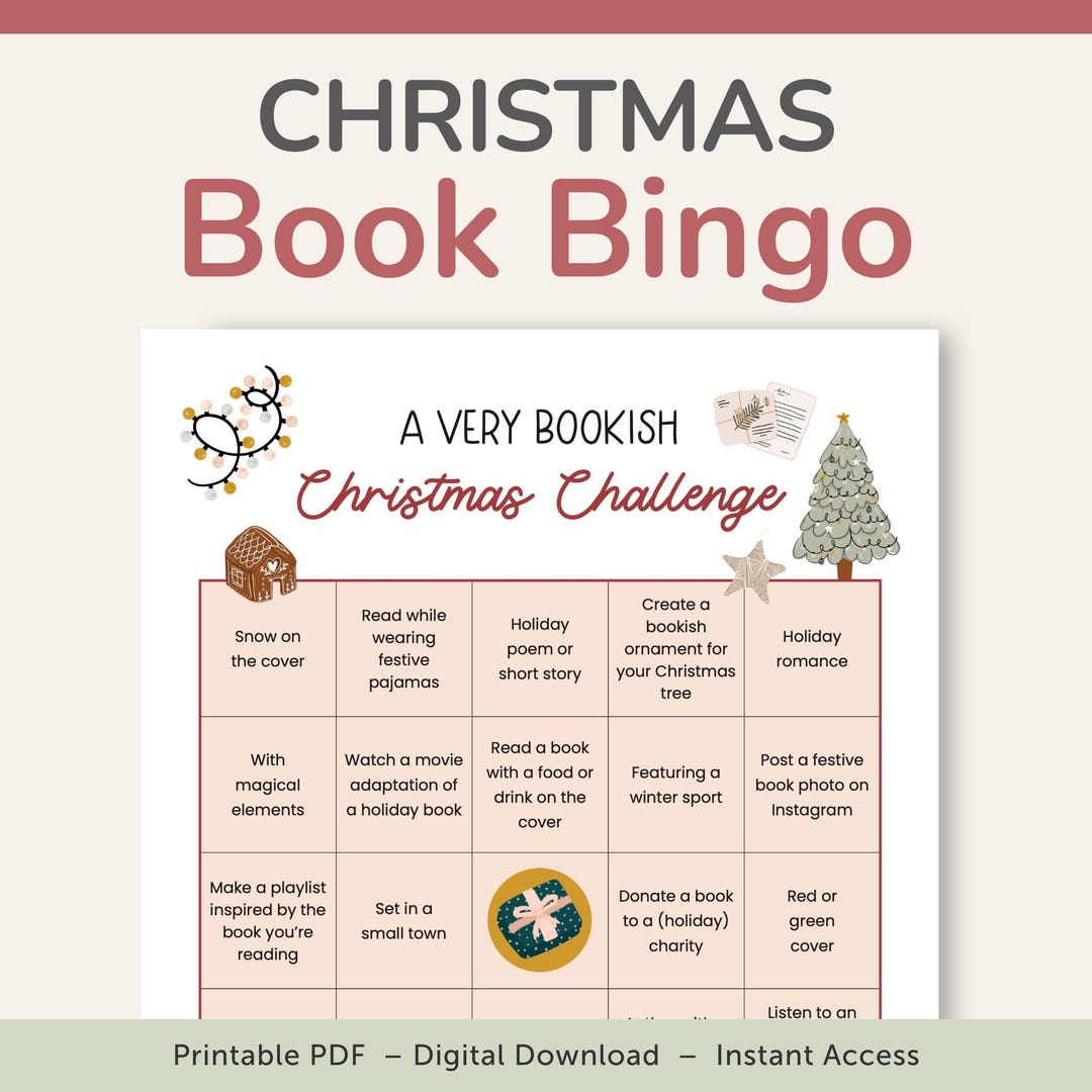 Christmas Book Bingo Printable, Christmas Reading Challenge With ...