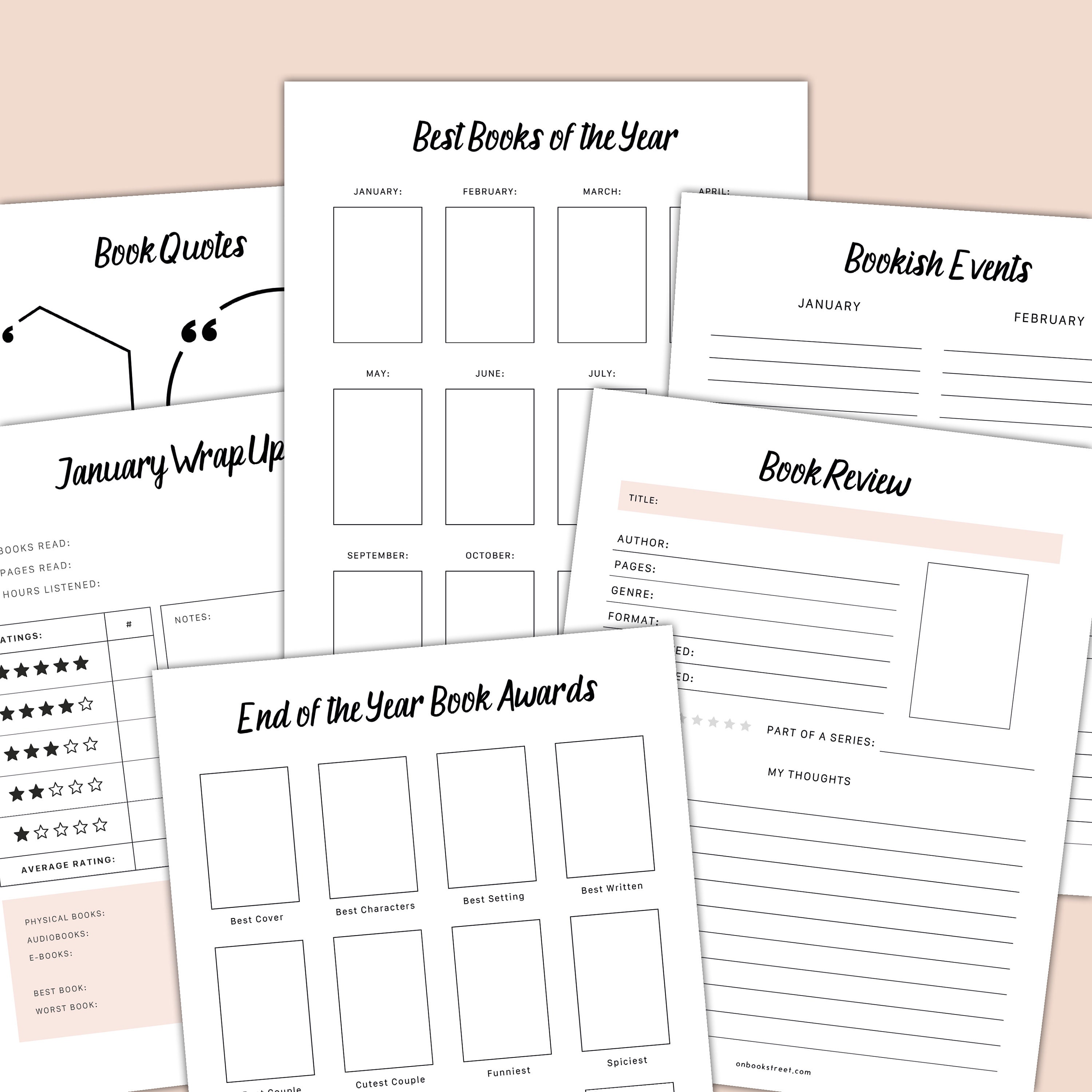 Reading Journal Printable Planner, Romance Reader Edition, Book Tracker ...