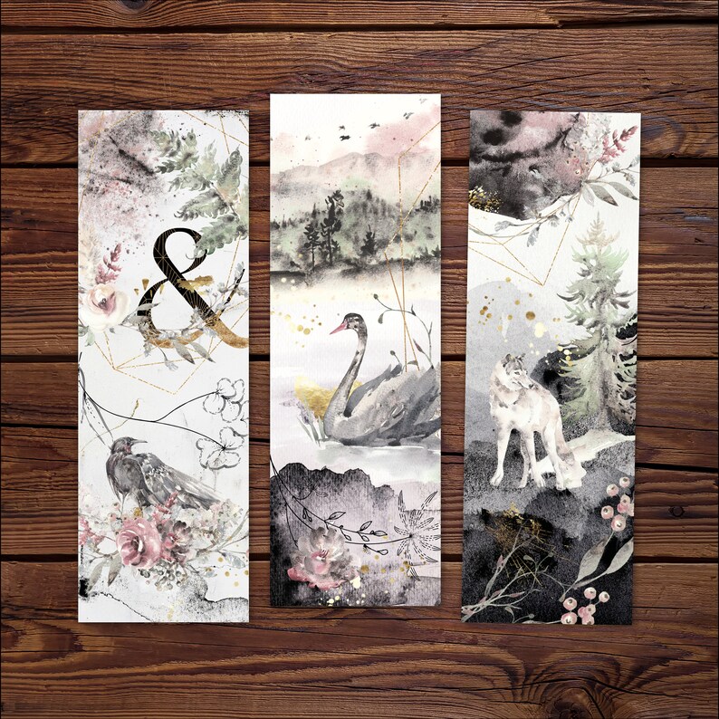 Woodland Animal Bookmark Set, Watercolor Bookmarks Printable, Reading ...