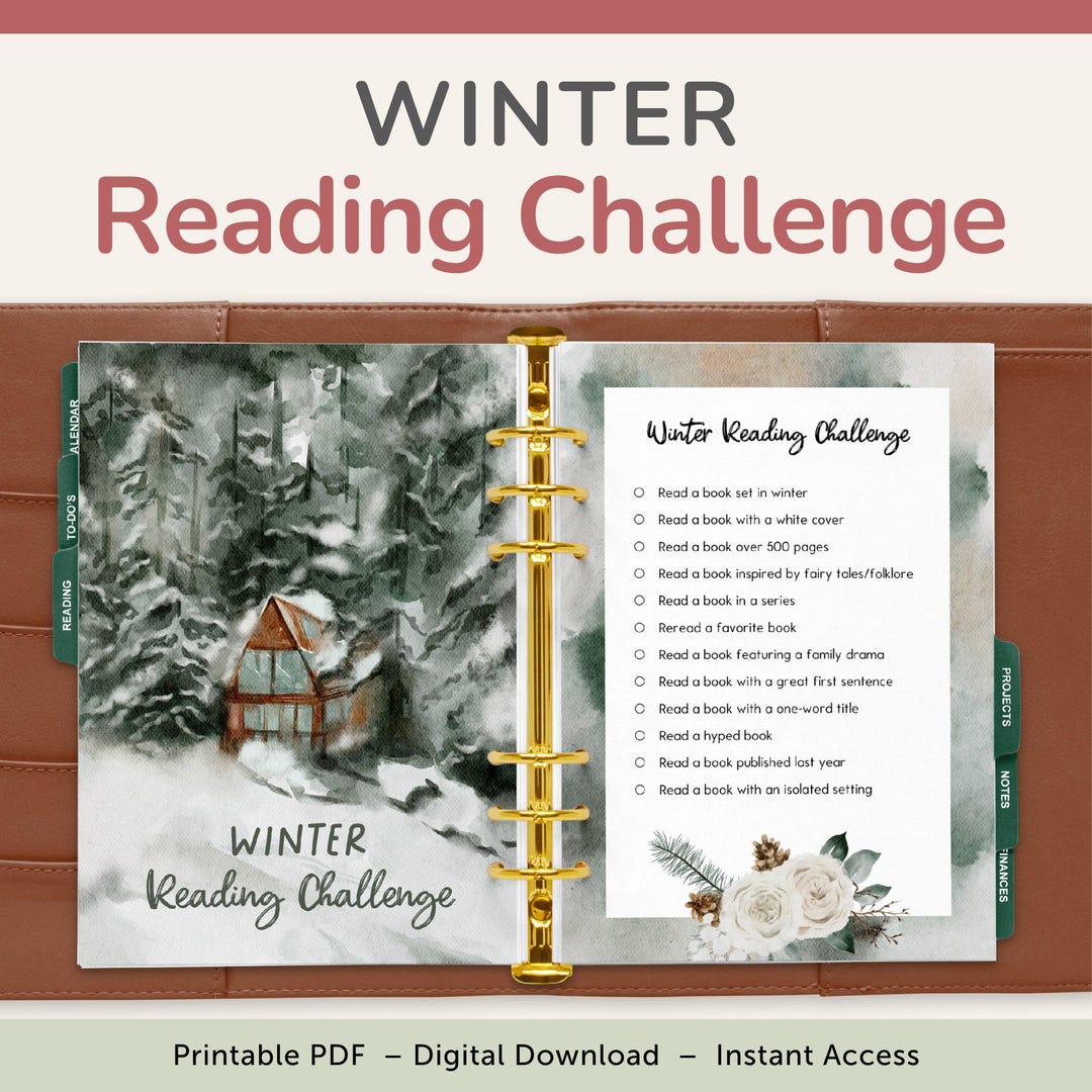 Winter Reading Challenge Printable Planner Inserts, Reading Prompts ...