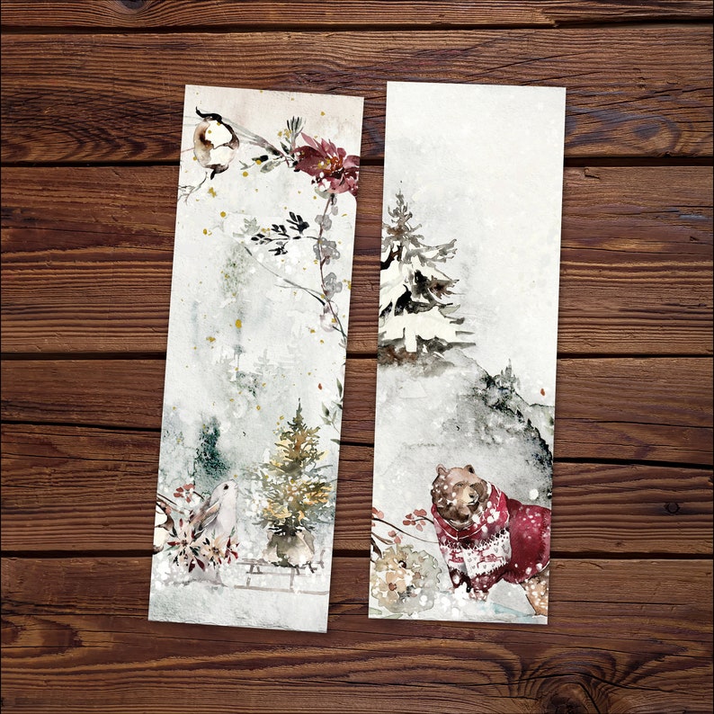 Christmas Bookmark Set Printable Bookmarks for Readers - Etsy