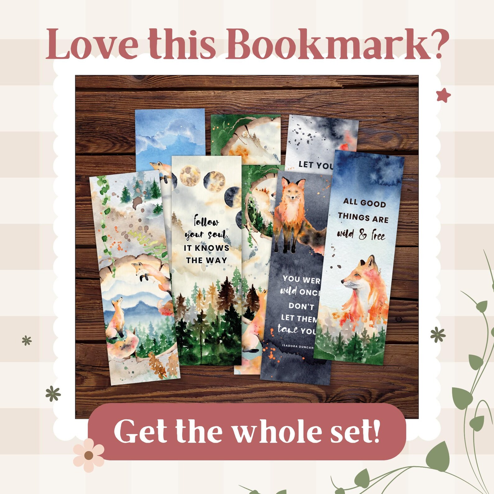 Fox Bookmark Printable, Cute Woodland Animals, Reading Gifts, Forest ...