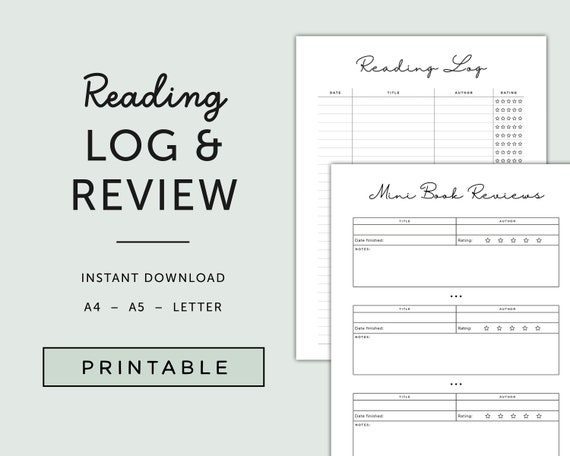 Reading Journal Reading Log Reading Tracker Book Log - Etsy