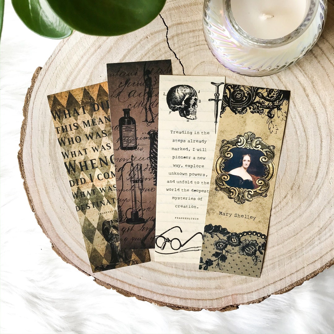 Frankenstein Printable Bookmark Set, Mary Shelley Gothic Horror Gifts ...