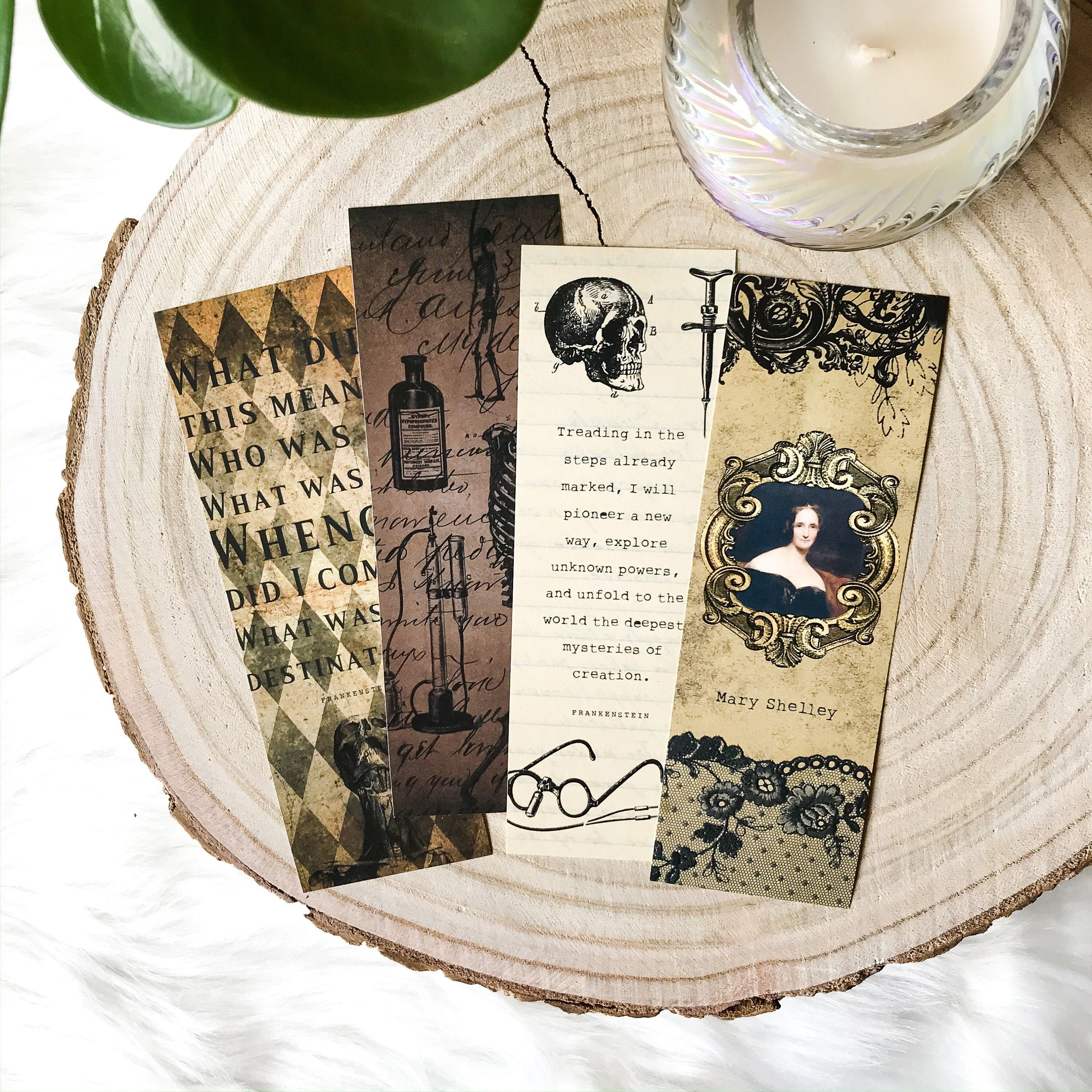 Frankenstein Printable Bookmark Set, Mary Shelley Gothic Horror Gifts ...