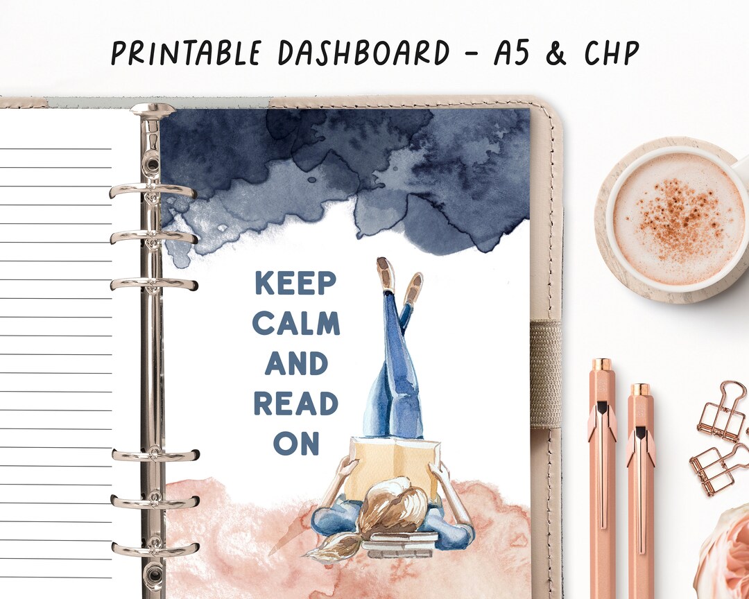 Planner Dashboard Printable Cover Page, Bookish Gifts for Readers ...