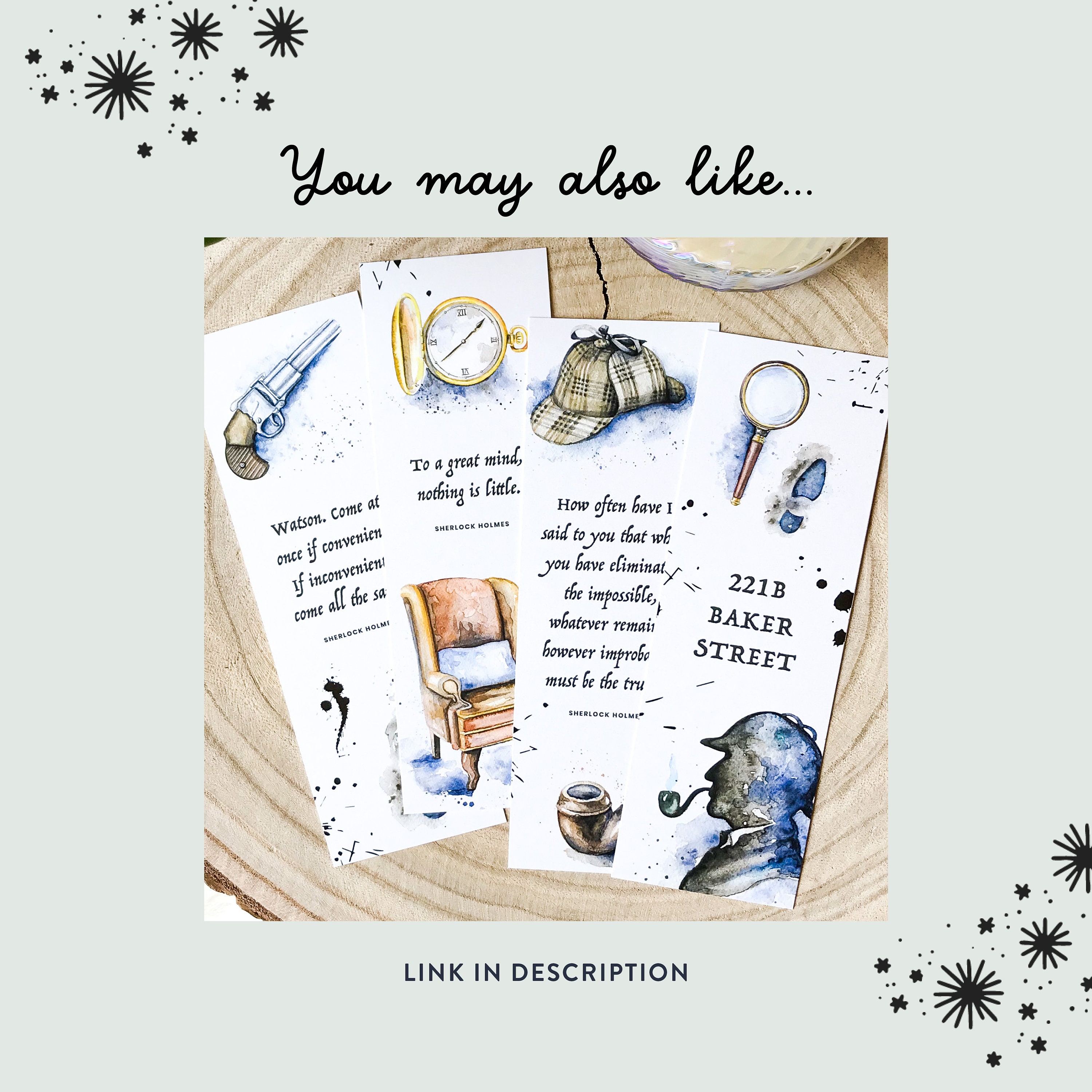 Sherlock Holmes Bookmark 221B Baker Street Printable - Etsy