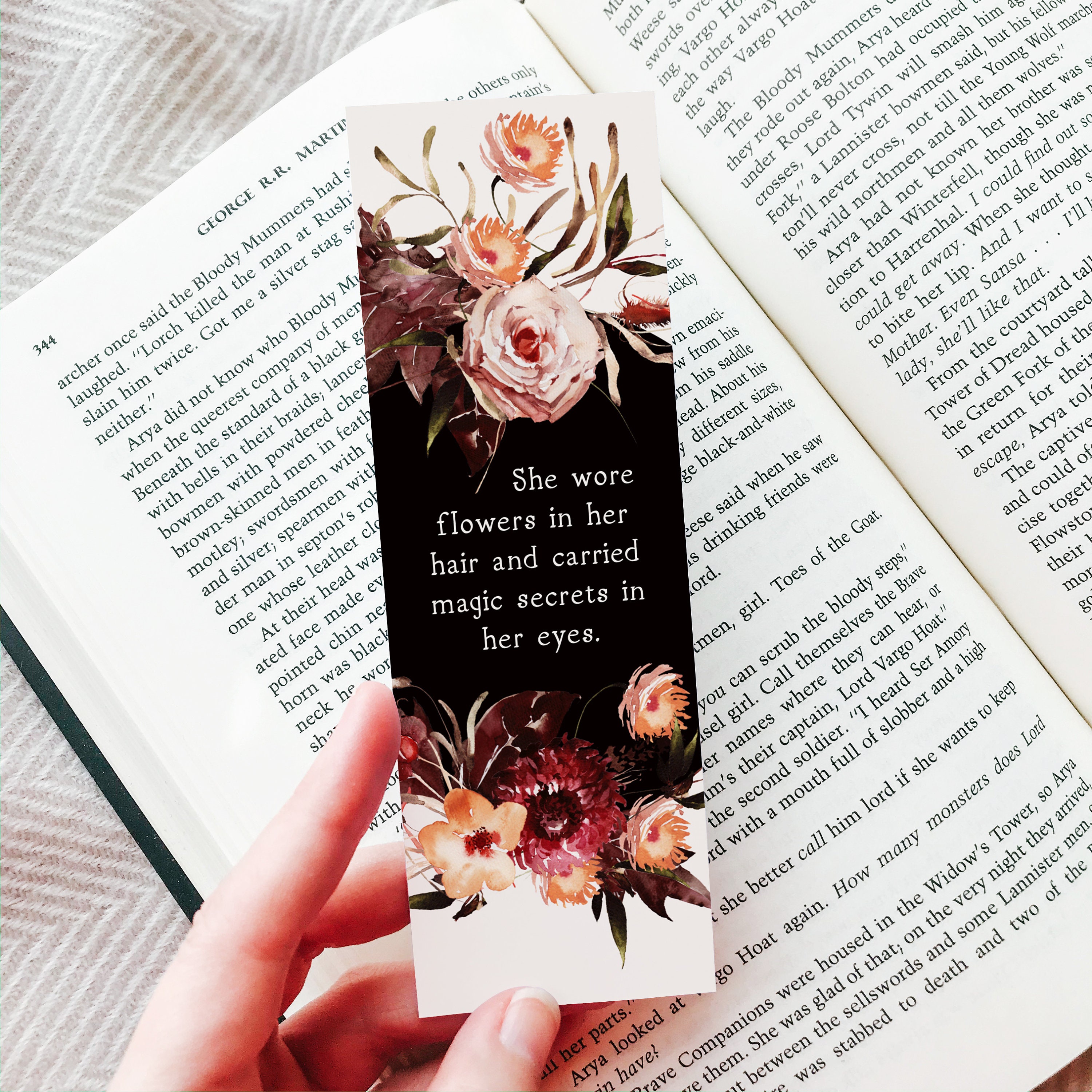 Printable Bookmarks With Inspirational Quotes, Floral Bookmark Set ...