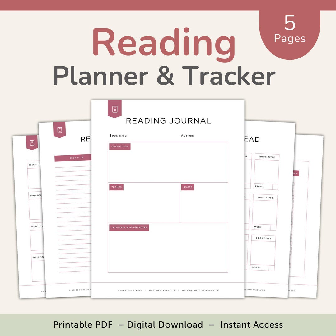 Reading Planner Printable Book Log Book Tracker Printable Book List A5 ...