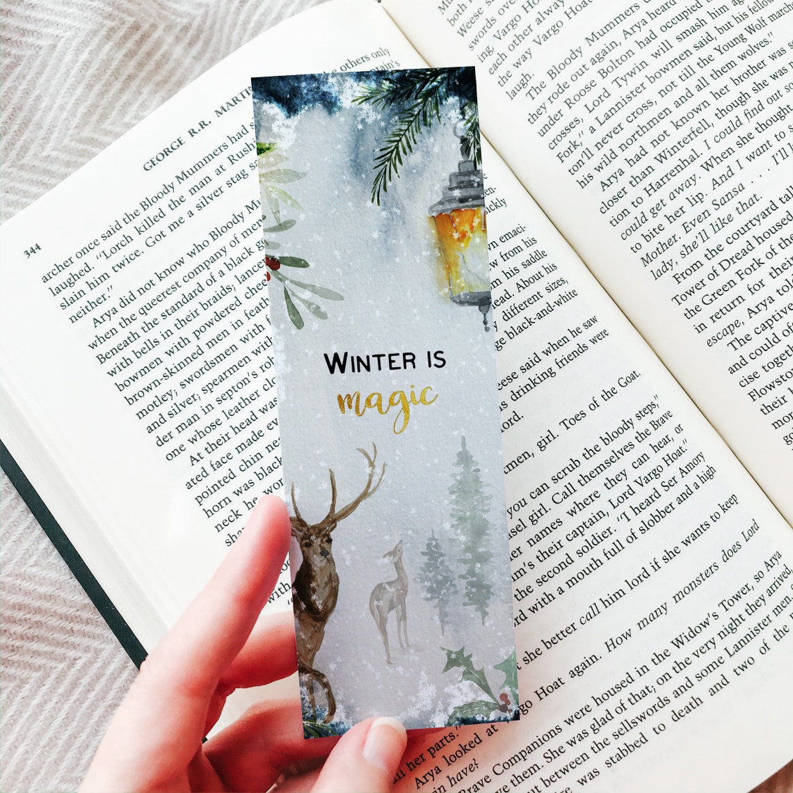 Winter Bookmark Set Printable Bookmarks for Readers Book - Etsy Norway