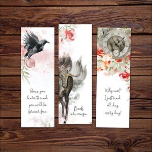 Printable Bookmarks With Quotes, Watercolor Bookmark Art, Bookish Gifts ...