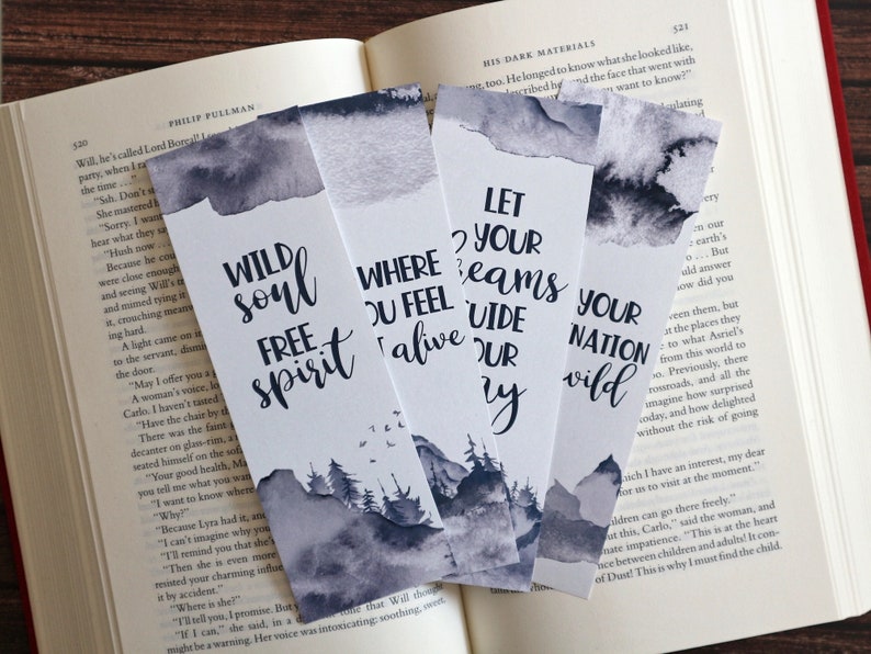Printable Bookmarks Inspirational Quotes Bookmark Set Wild and | Etsy