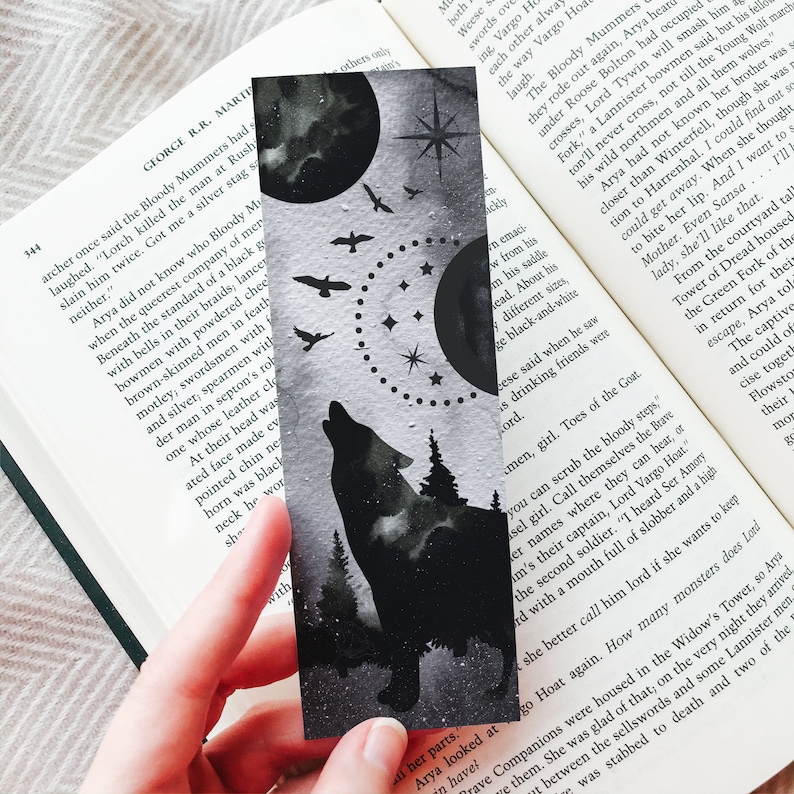 Howling Wolf Bookmark Printable, PDF DOWNLOAD - Etsy