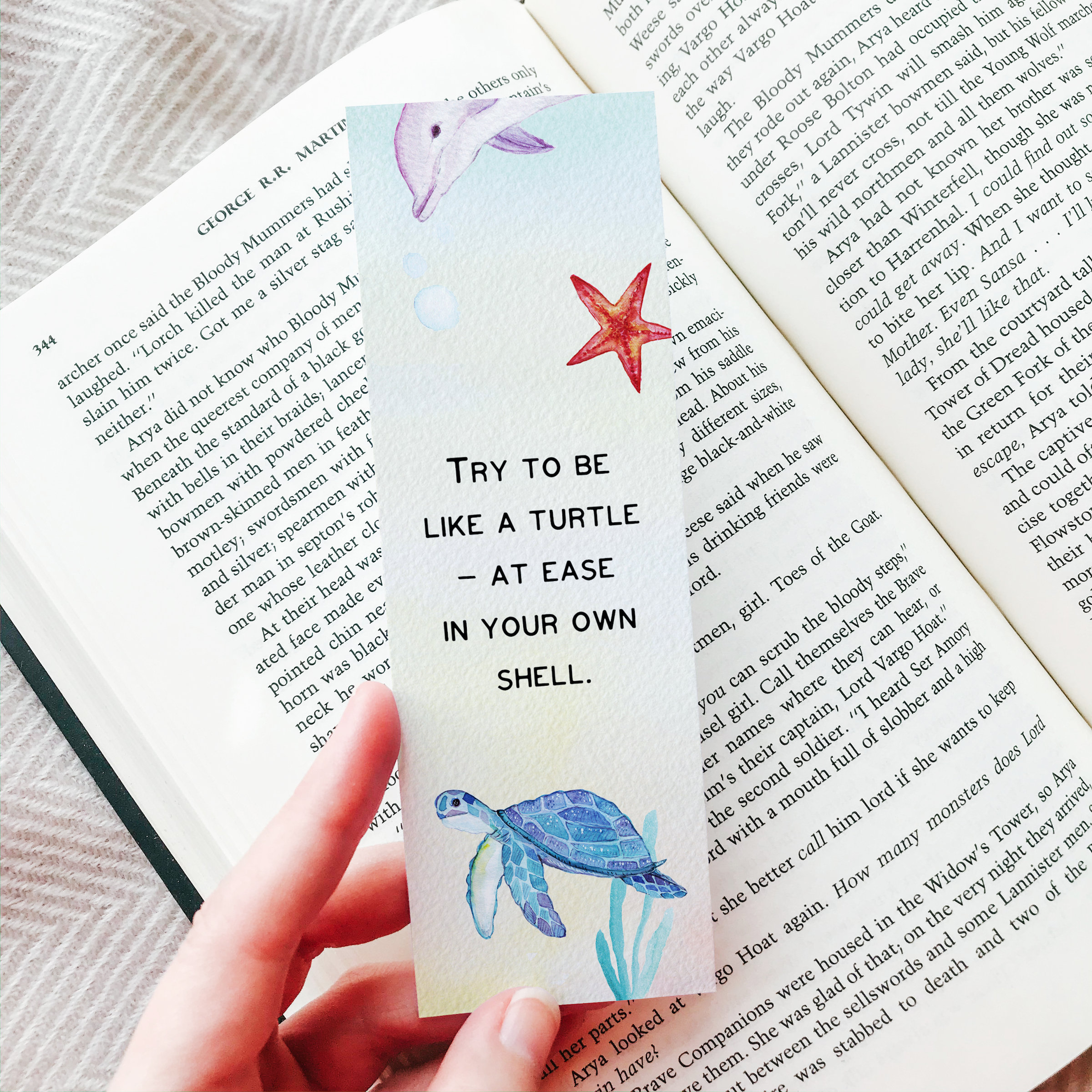 Turtle Quote Printable Bookmarks for Books Instant Download Sea Life ...