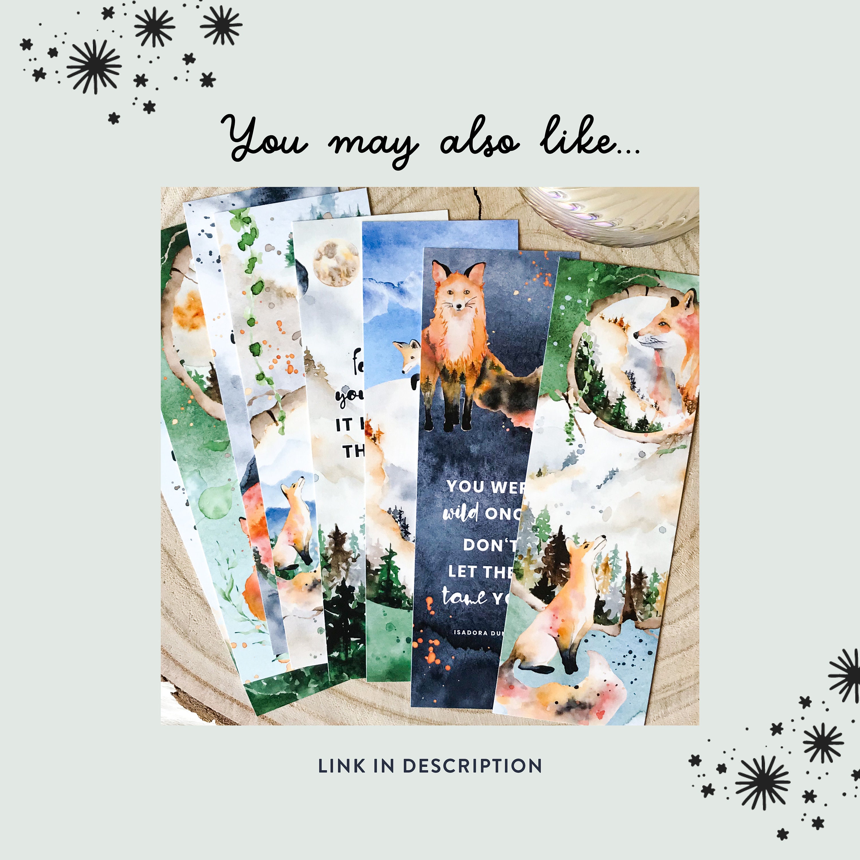 Fox Bookmark Printable Cute Woodland Animals Reading Gifts | Etsy