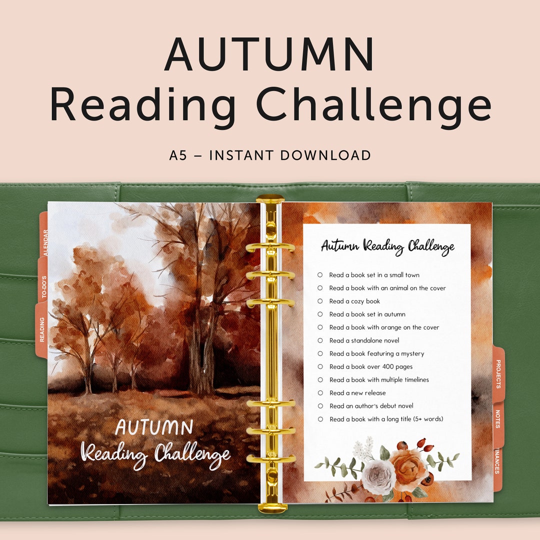 Fall Reading Challenge Printable, Autumn Reading Prompts, What to Read ...