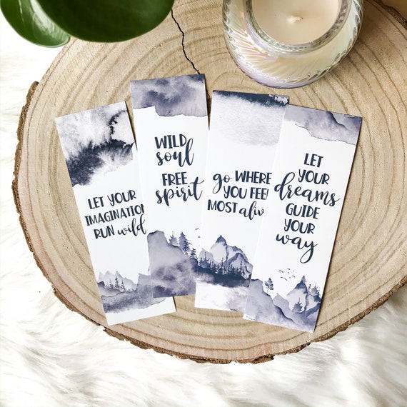 Printable Bookmarks Inspirational Quotes Bookmark Set Wild and | Etsy
