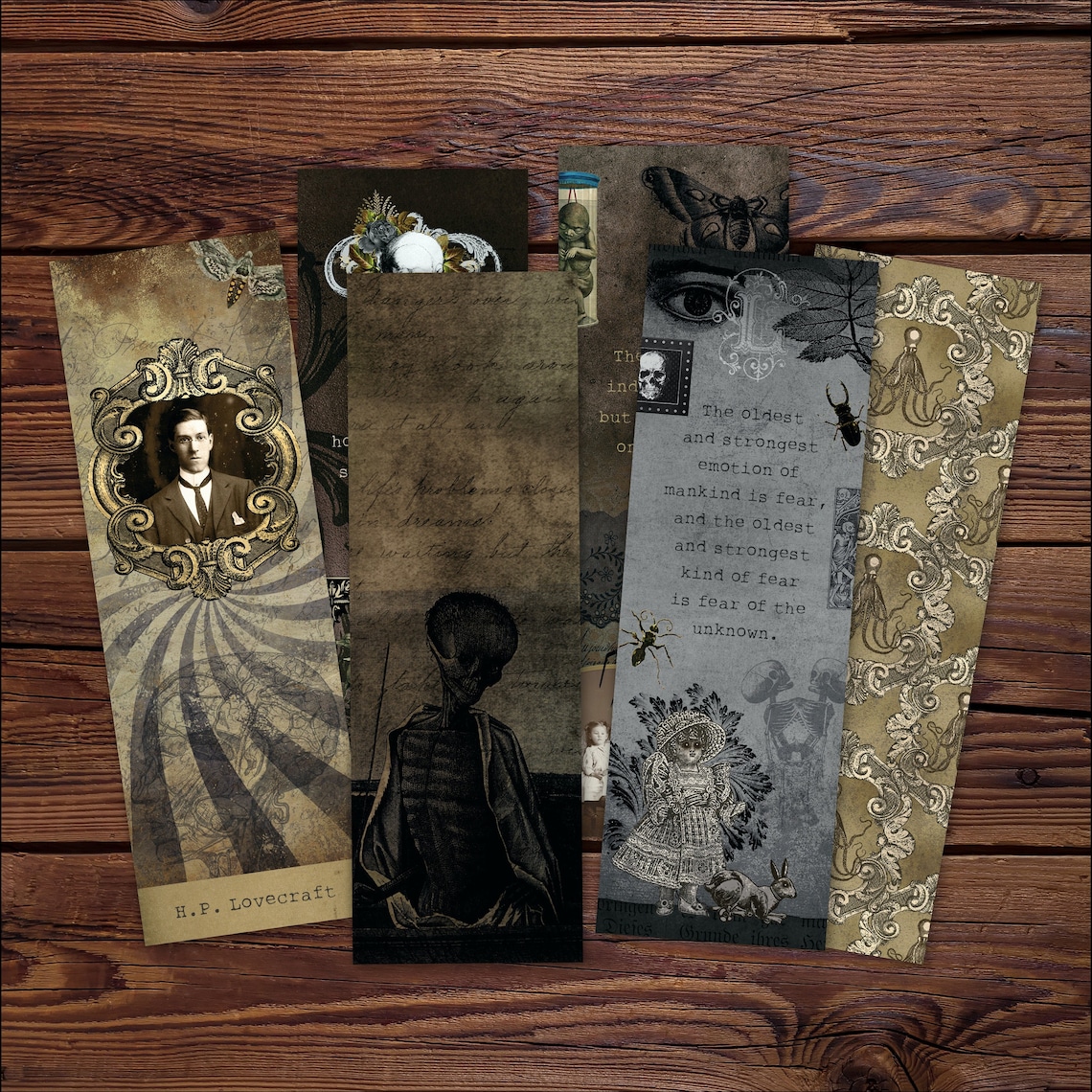 Lovecraft Printable Bookmark Set Macabre Horror Gifts - Etsy Canada