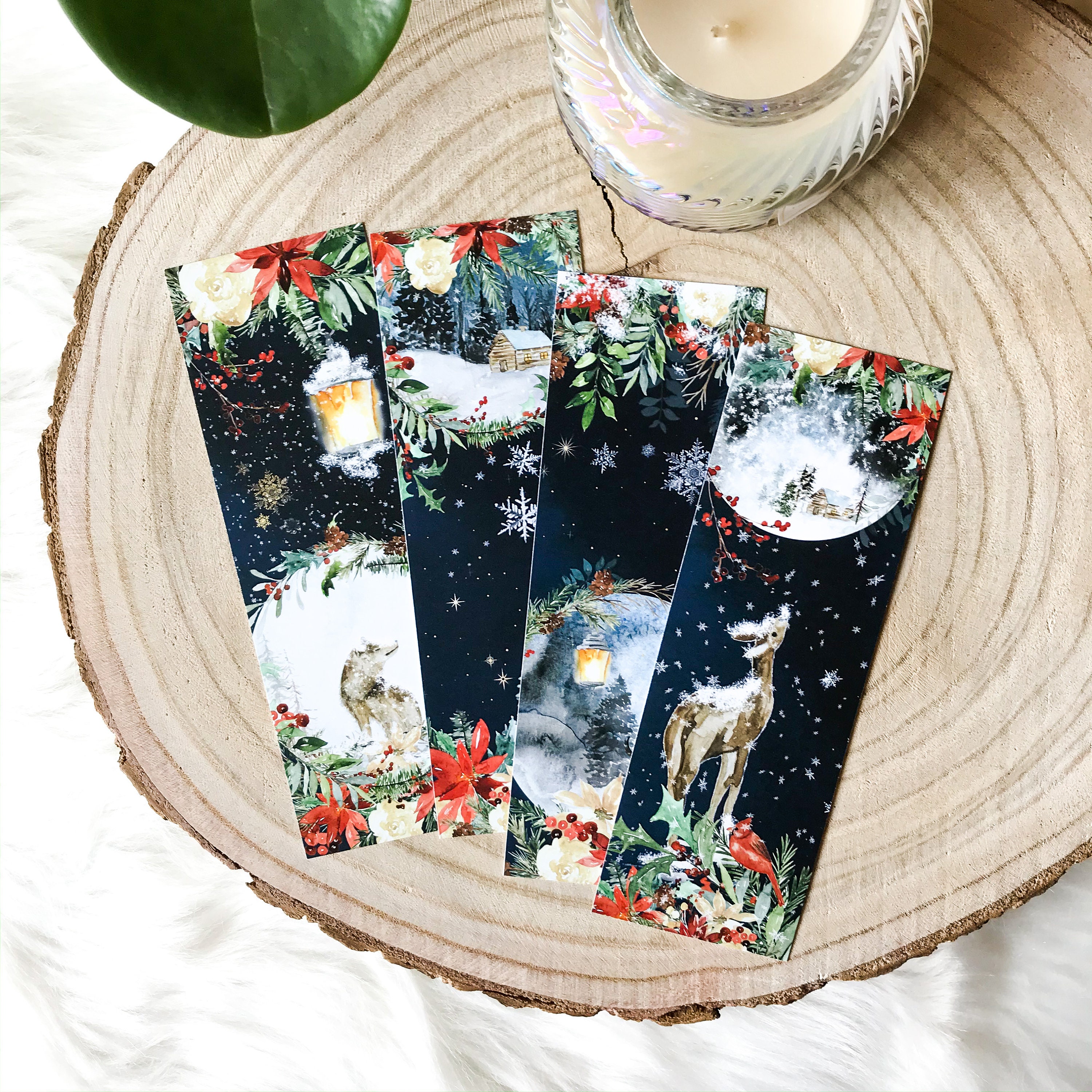 Christmas Bookmark Set, Printable Bookmarks for Readers, Book Lover ...
