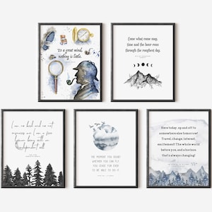 Book Quotes Gallery Wall Set, Printable Classic Literature Poster ...