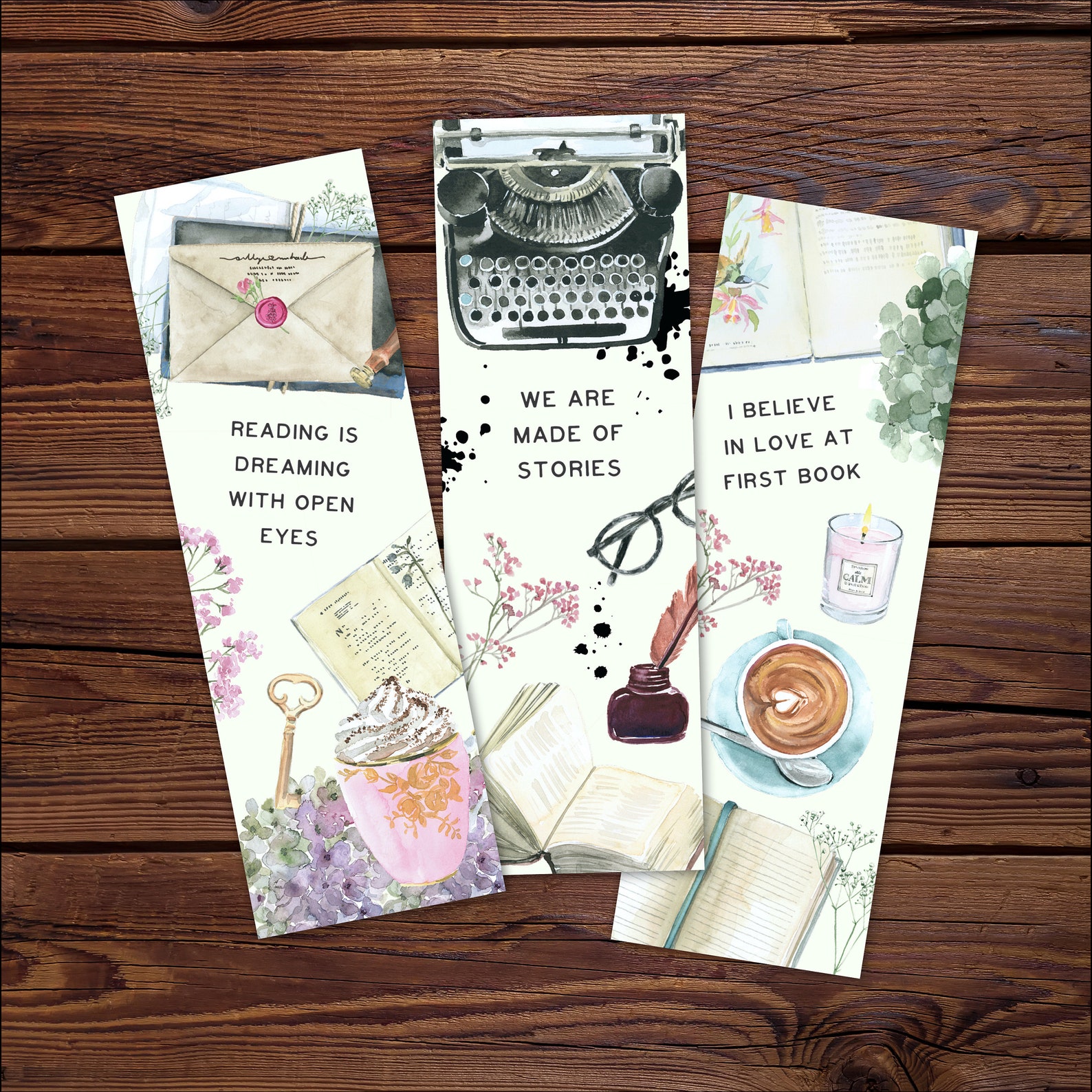 Bookish Printable Bookmark Set Book Lover Gift Quote Book | Etsy