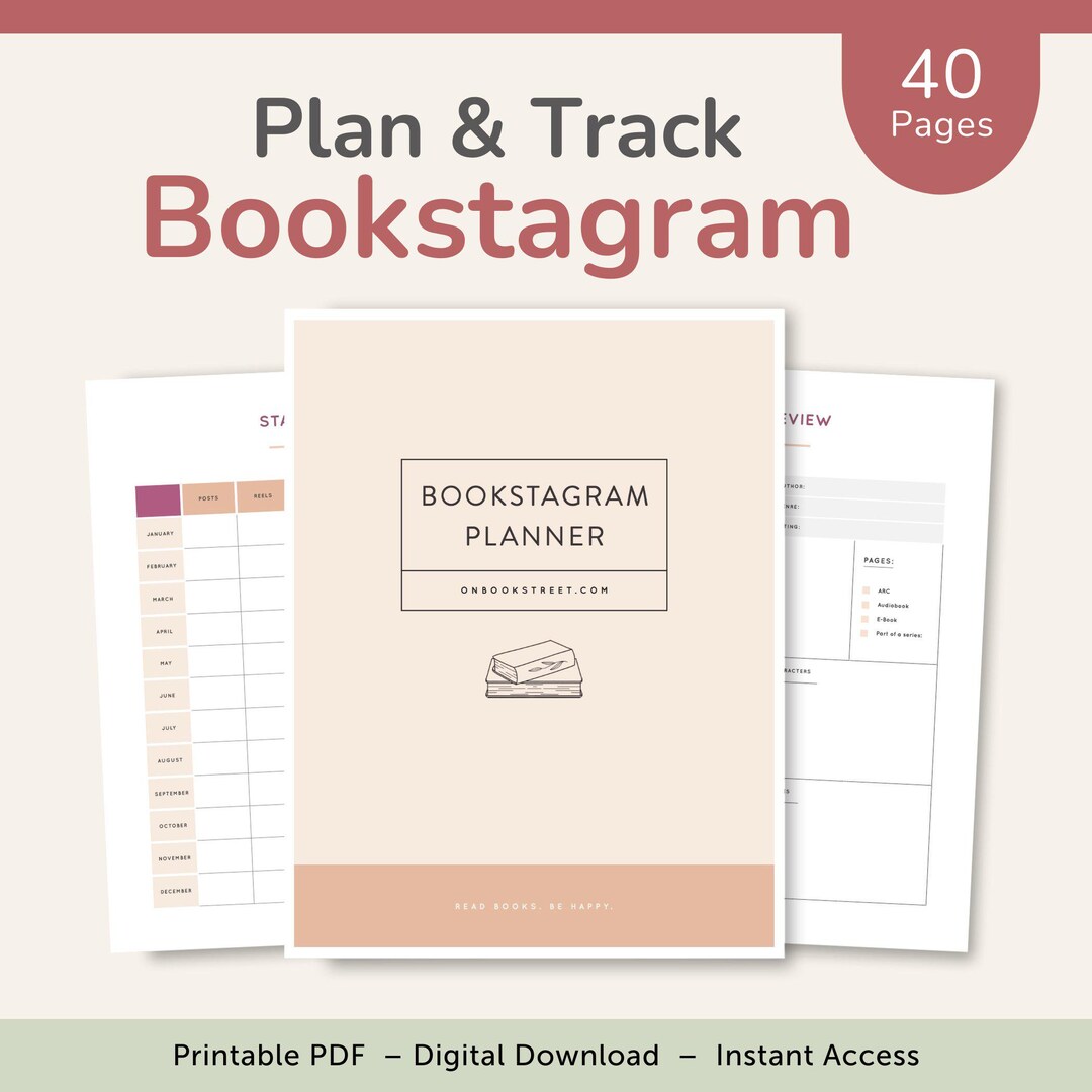 Bookstagram Planner, Instagram Content Planner for Bookstagrammers ...