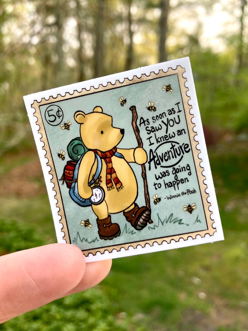 Winnie the Pooh Bear Adventure Stamp Vinyl Sticker Decal - Etsy