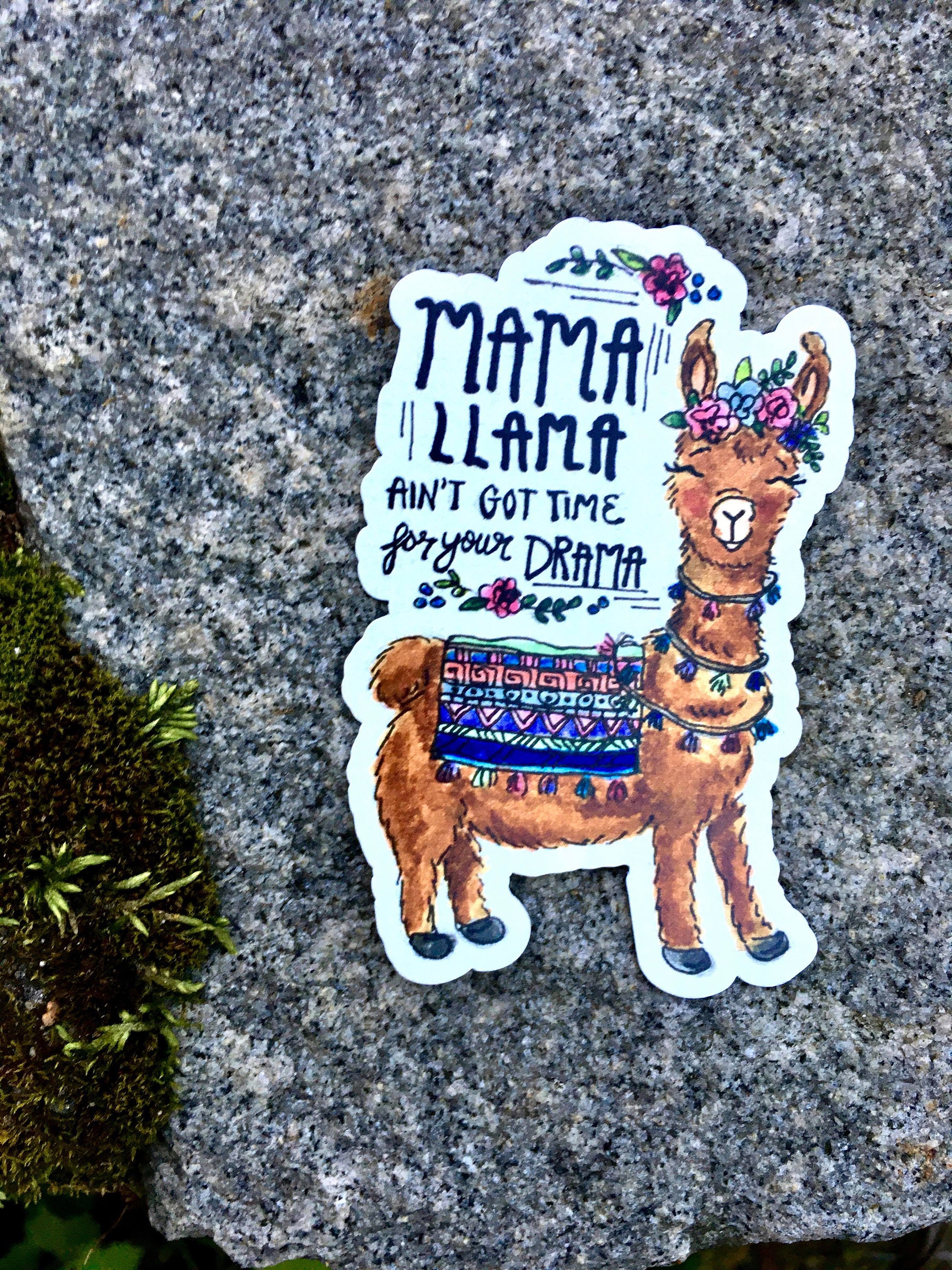 Mama Llama Drama Vinyl Magnet or Sticker Weatherproof - Etsy