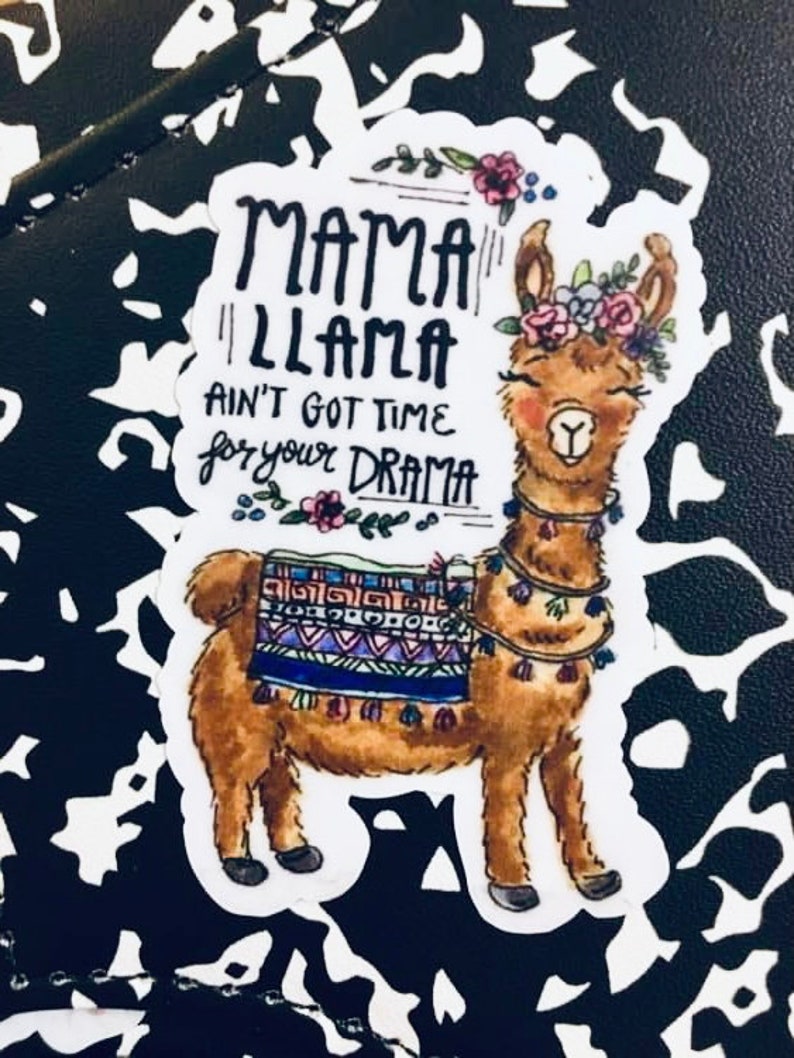 Mama Llama Drama Vinyl Magnet or Sticker Weatherproof - Etsy