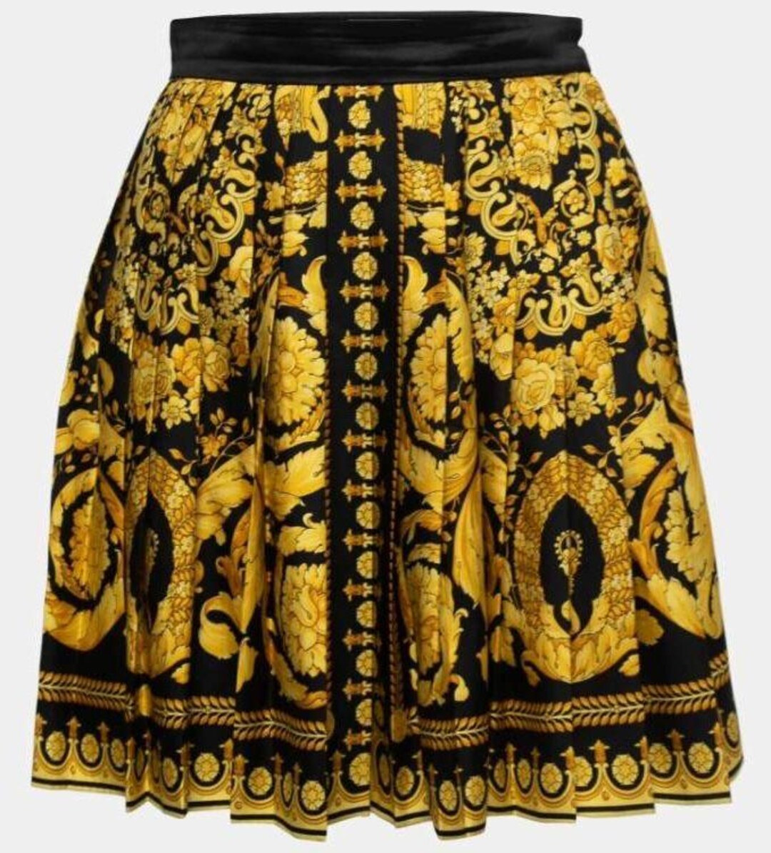 Versace Baroque Tribute SS92 Pleated Silk Mini Skirt Size IT 44 ...