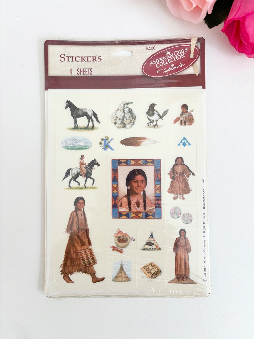 Vintage Sealed American Girl Stickers 4 Sheets // Native American Kaya ...