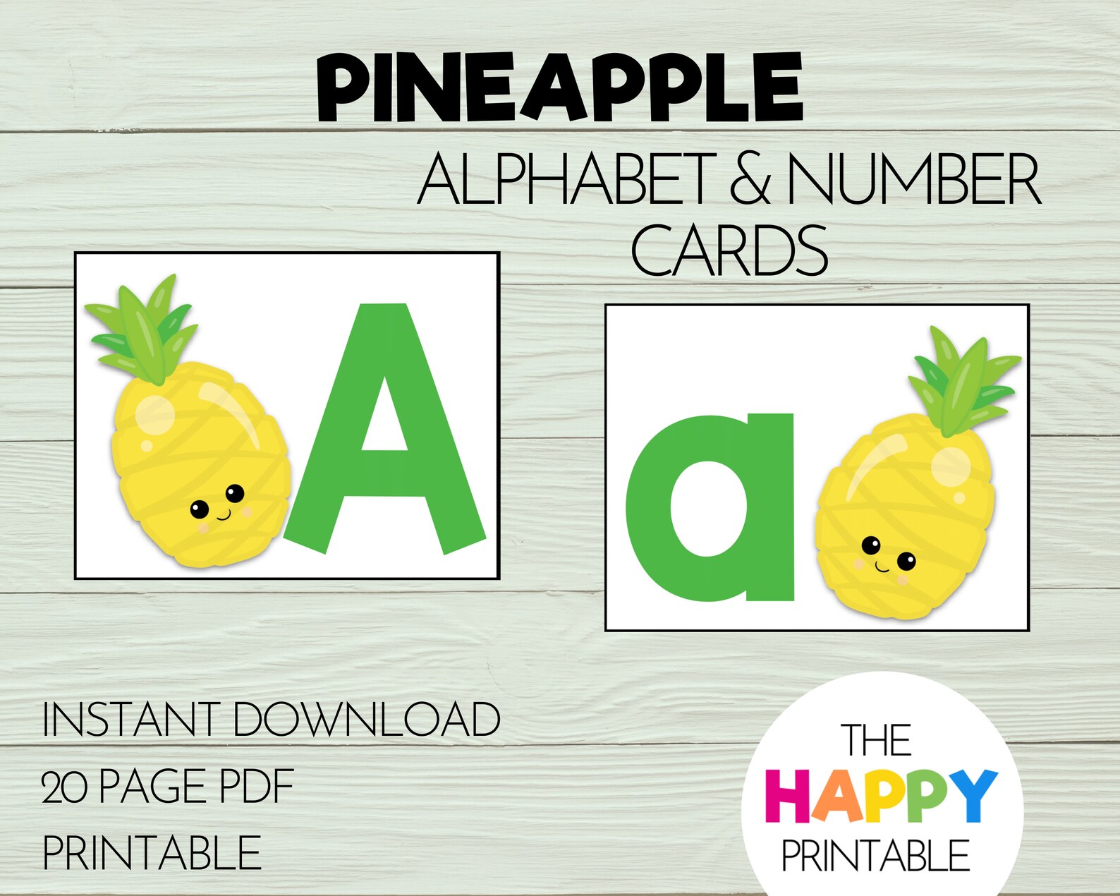 Pineapple Alphabet Cards / ABC Flashcards / Preschool Sensory | Etsy