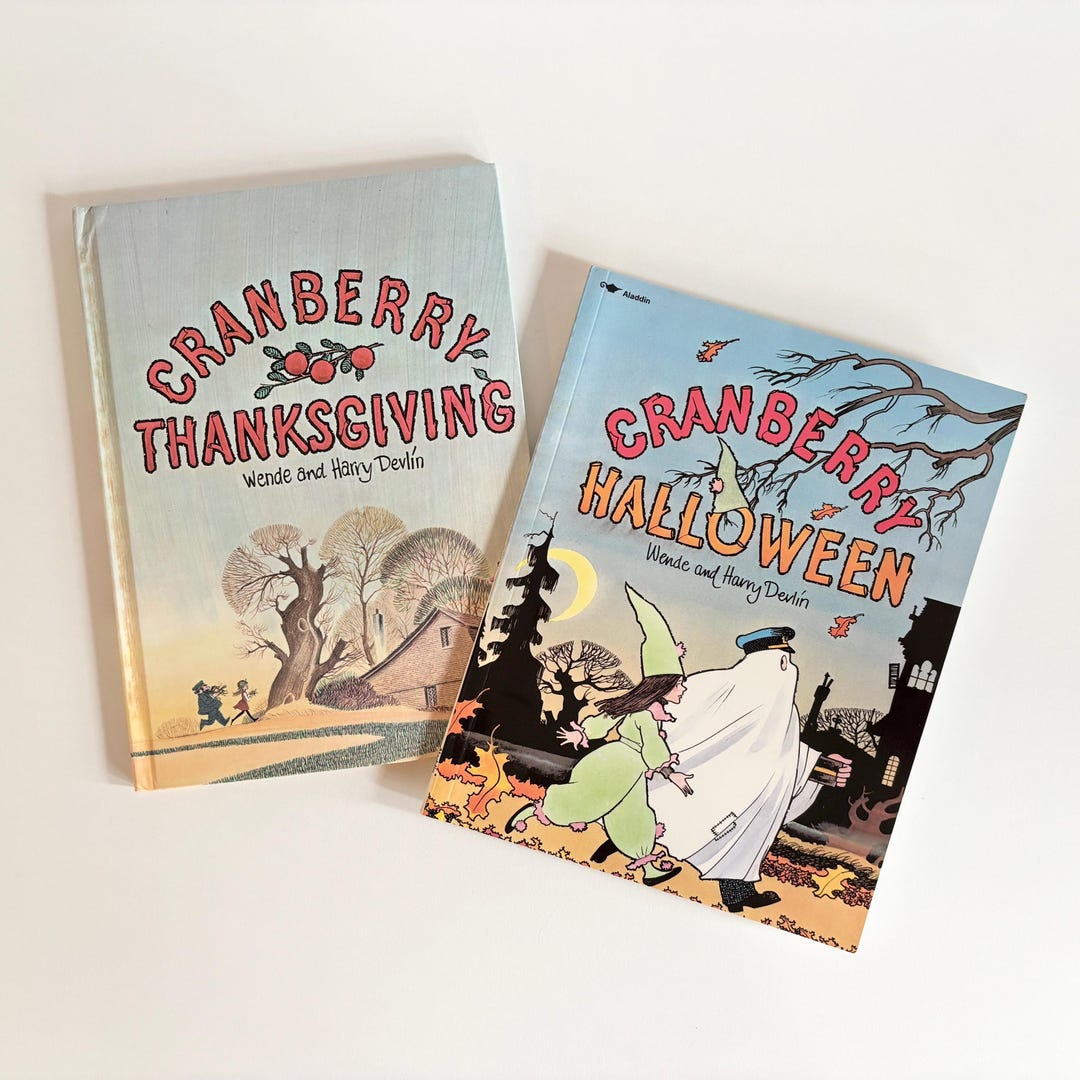 Cranberry Halloween & Cranberry Thanksgiving Vintage Picture Books, Set ...