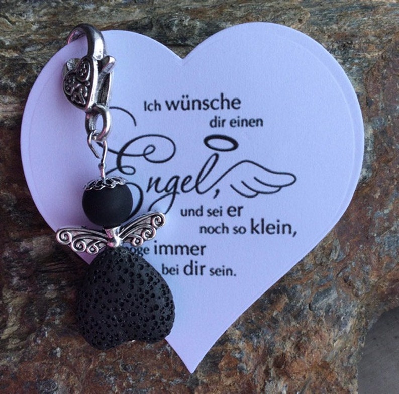 Lava Pearl Angel on Heart Card With Print - Etsy