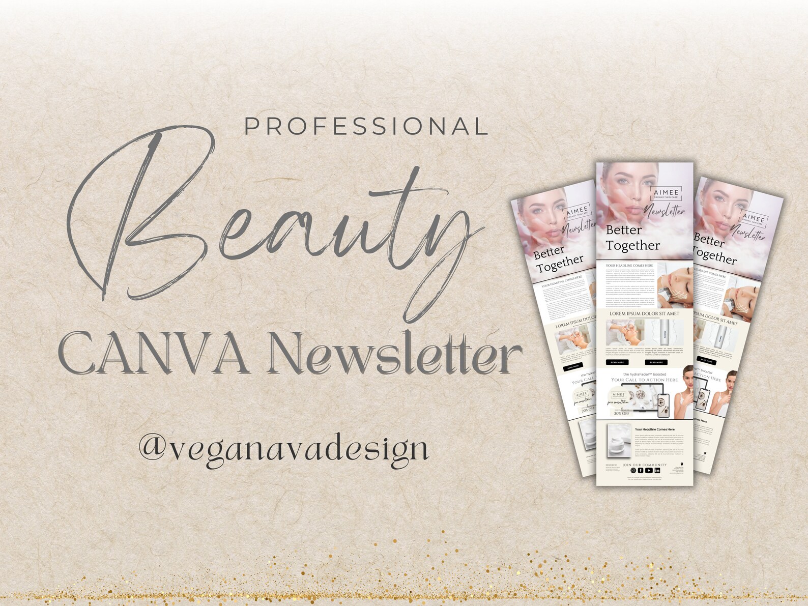 Beauty Canva Editable Email Design Newsletter, Skincare, Cosmetic ...